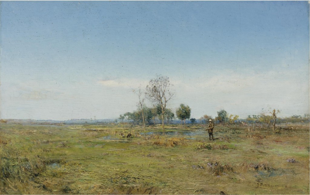 Two hunters in a landscape - Ivan Pavlovich Pokhitonov - Revivaler