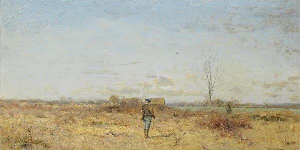 Two hunters in a landscape - Ivan Pavlovich Pokhitonov - Revivaler