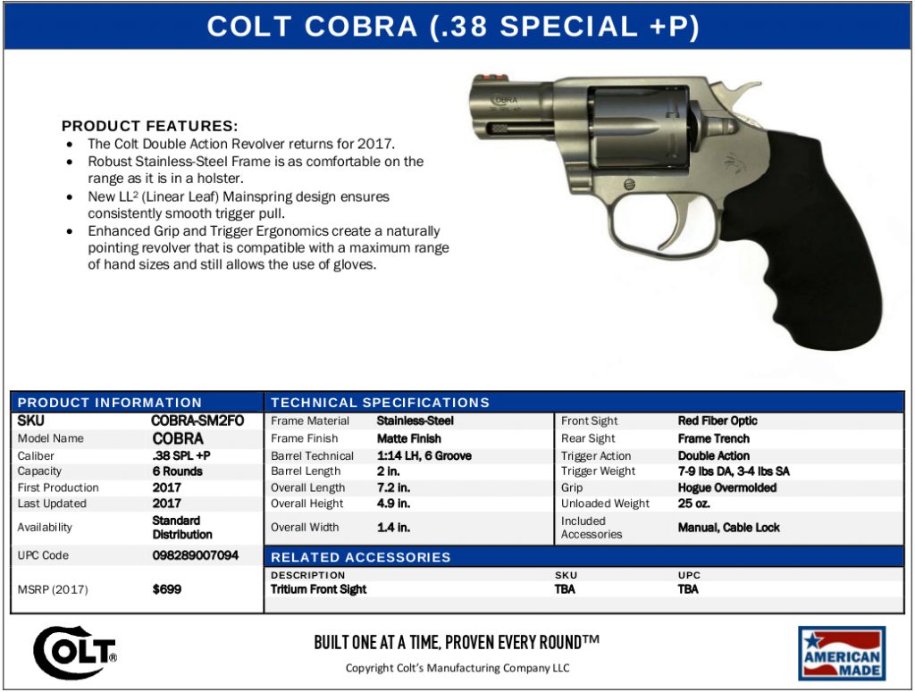 Colt Cobra, the Return of the Colt Double Action - Revivaler