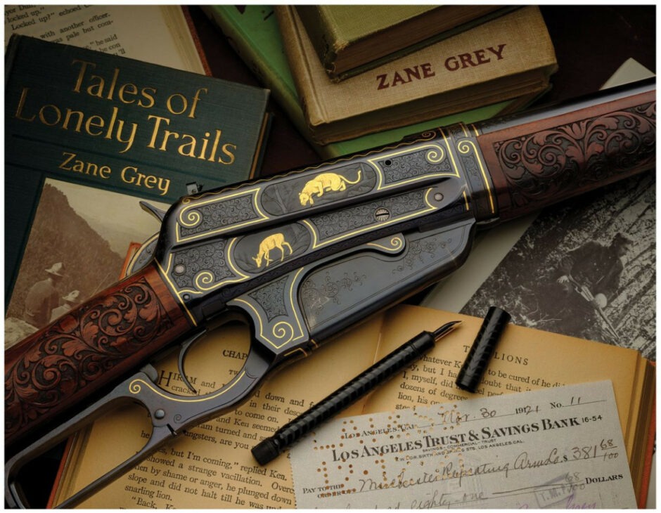 Zane Grey's Engraved & Gold Inlaid Winchester Model 1895 - Revivaler