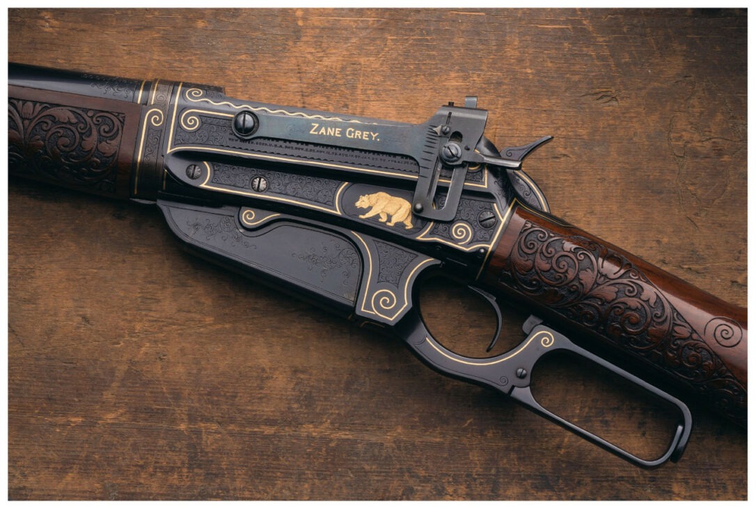 Zane Grey's Engraved & Gold Inlaid Winchester Model 1895 - Revivaler