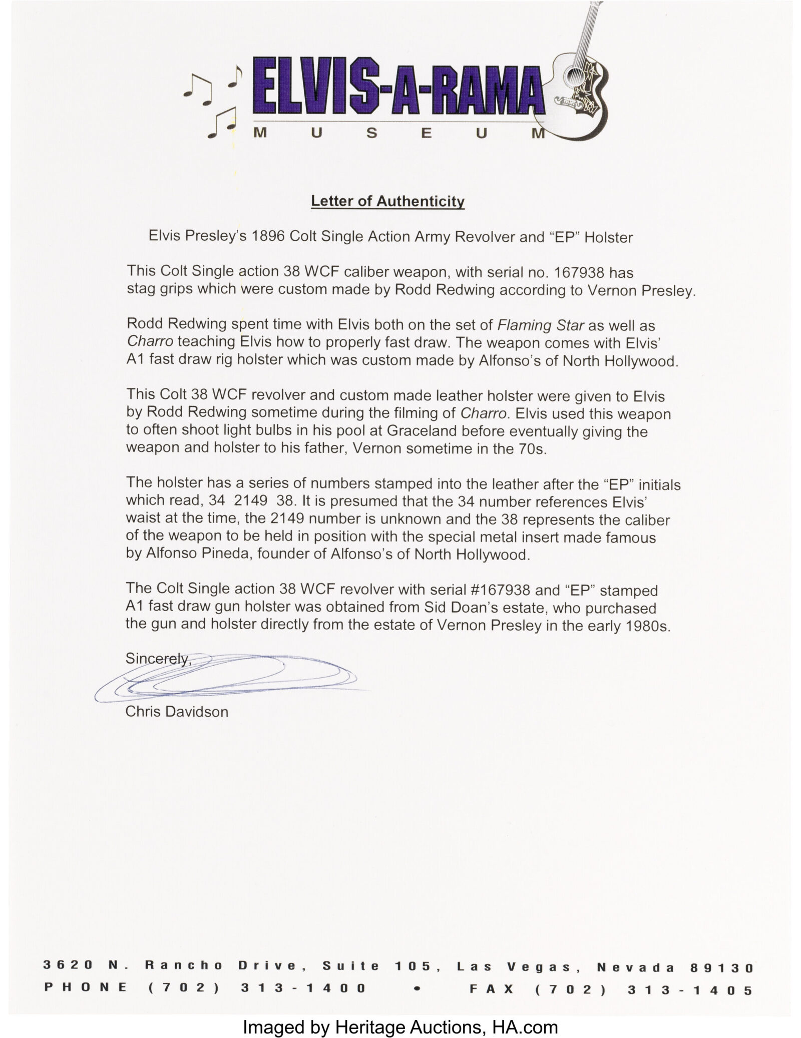 Elvis Presley's Fast Draw Rig with Revolver - Revivaler