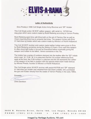 Elvis Presley's Fast Draw Rig with Revolver - Revivaler