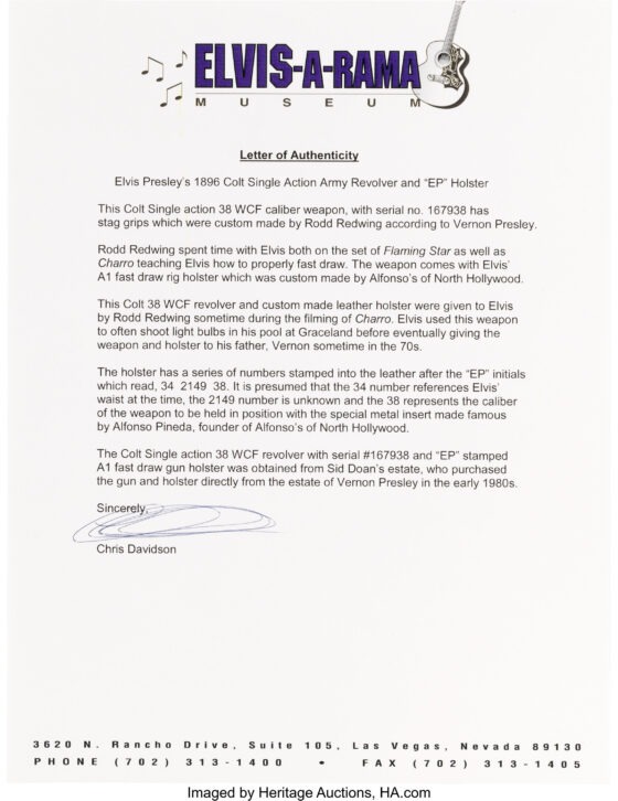 Elvis Presley's Fast Draw Rig with Revolver - Revivaler