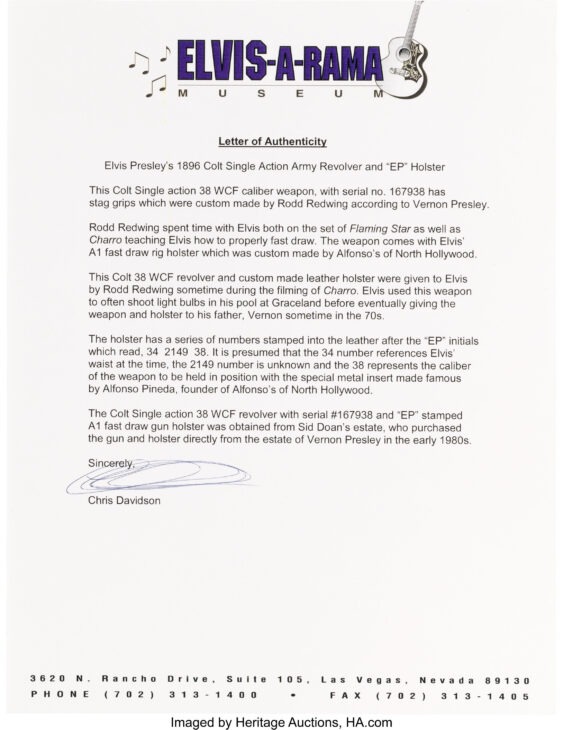 Elvis Presley's Fast Draw Rig with Revolver - Revivaler