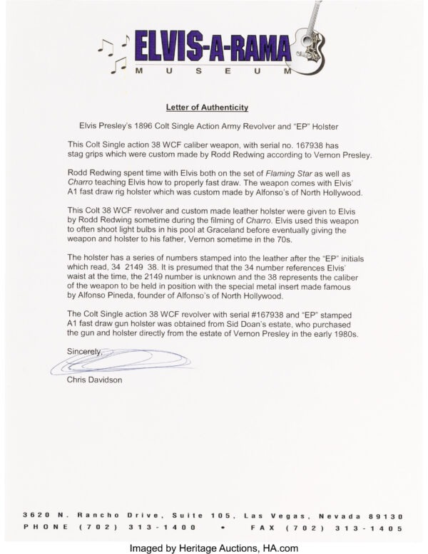 Elvis Presley's Fast Draw Rig with Revolver - Revivaler