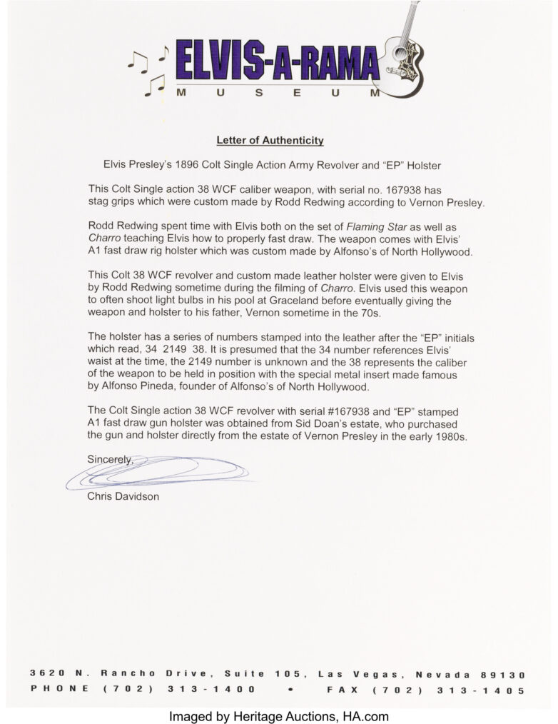 Elvis Presley's Fast Draw Rig with Revolver - Revivaler